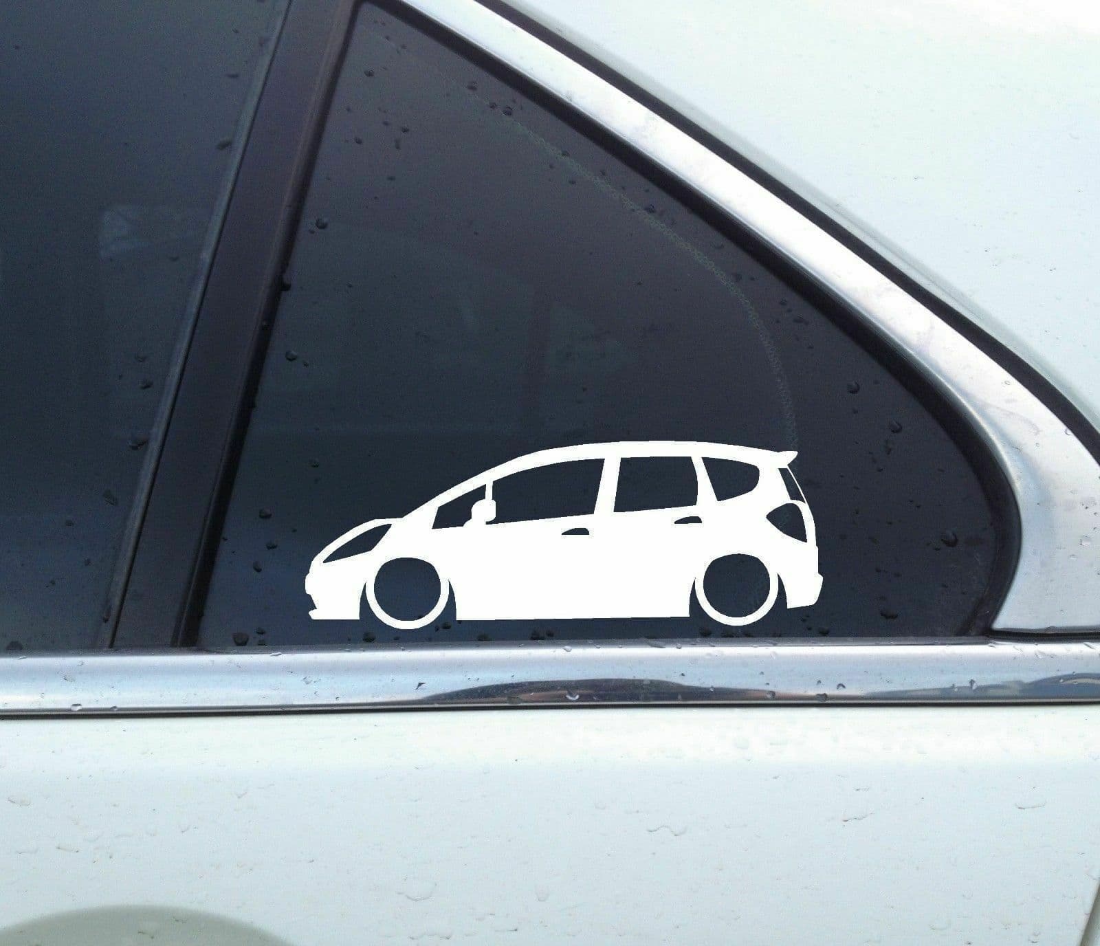 2X Lowered car outline JDM stickers - For Honda Fit /Jazz gen 2 2007 ...