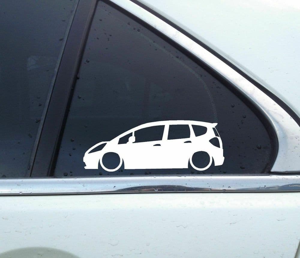2X Lowered car outline JDM stickers - For Honda Fit /Jazz gen 2 2007 ...