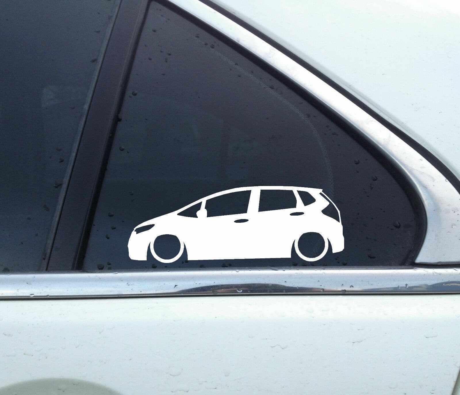 2X Lowered car outline JDM stickers - For Honda Fit / Jazz Gen 3 2014 ...