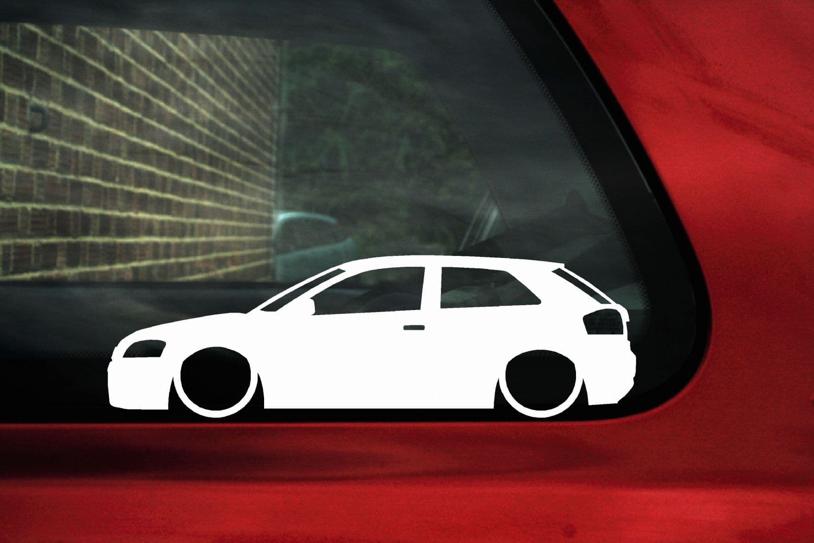 2x Lowered car outline stickers for Audi S3 / A3 8P TFSI L341