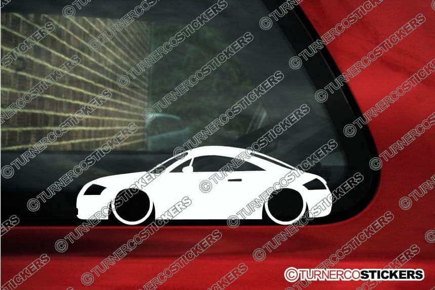2x Lowered car outline stickers - for Audi TT 8N mk1 1st gen L166