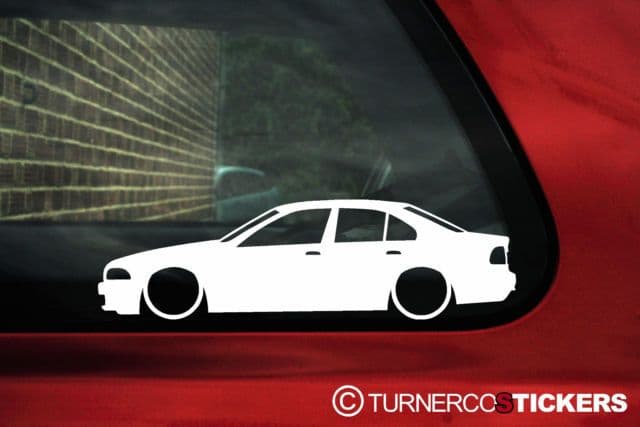 2X Lowered car outline stickers - For BMW E39 M5 5-Series Sedan 535d ...