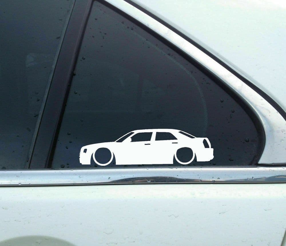 2X Lowered car outline stickers - for Chrysler 300c / 300 C Hemi sedan ...