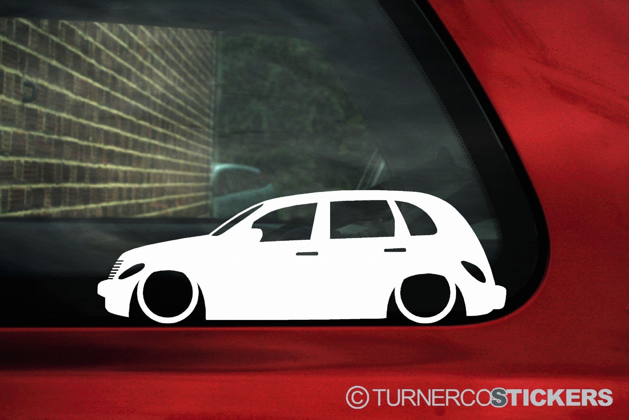 2x Lowered car outline stickers - for Chrysler PT Cruiser retro L1511