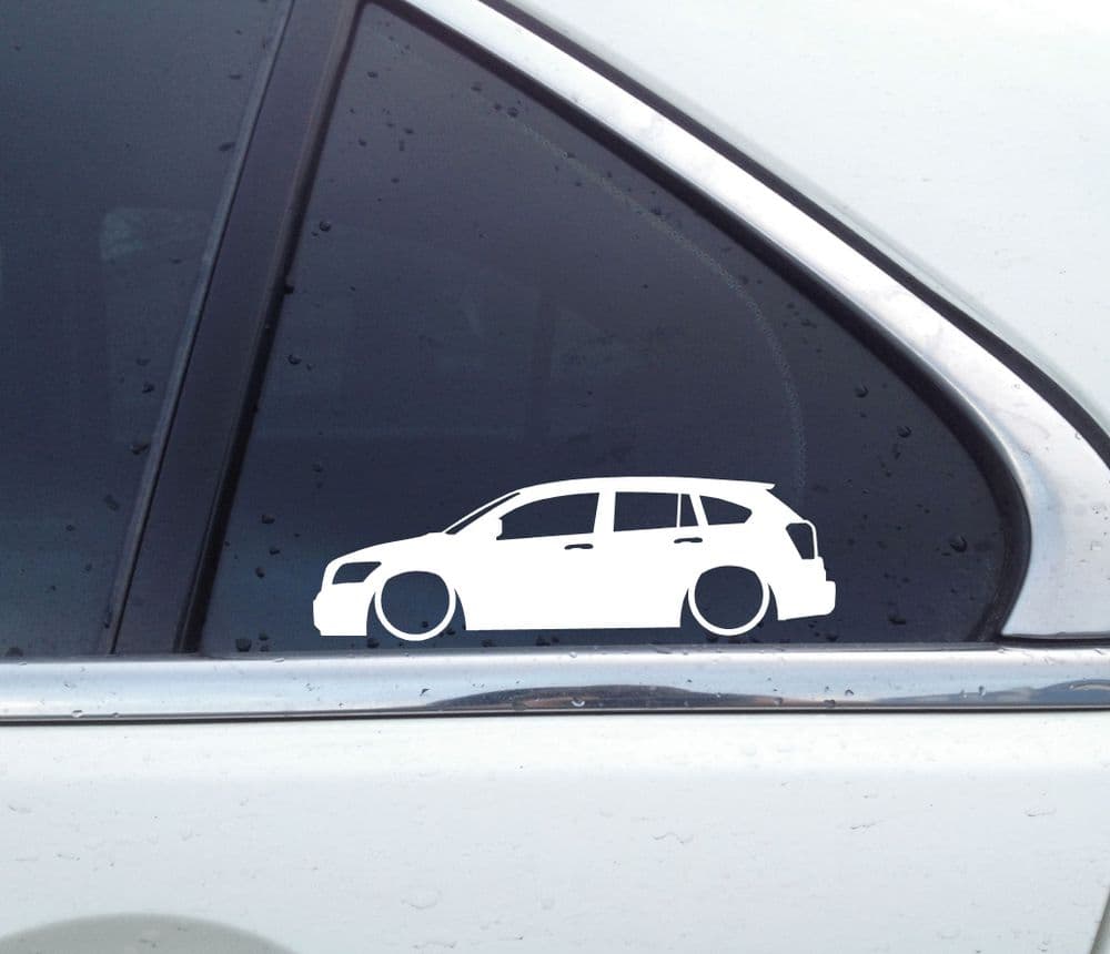 2X Lowered car outline stickers - for Dodge Caliber L1300