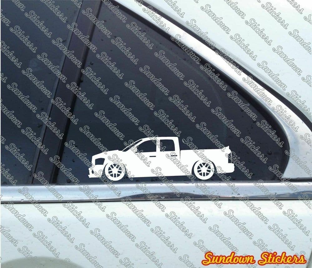 2x Lowered car outline stickers for Dodge Ram SRT-10 Quad cab muscle ...