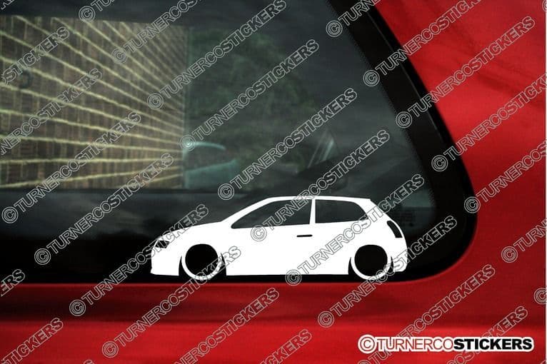 2x Lowered car outline stickers - for Fiat Stilo 3-door Abarth L1536