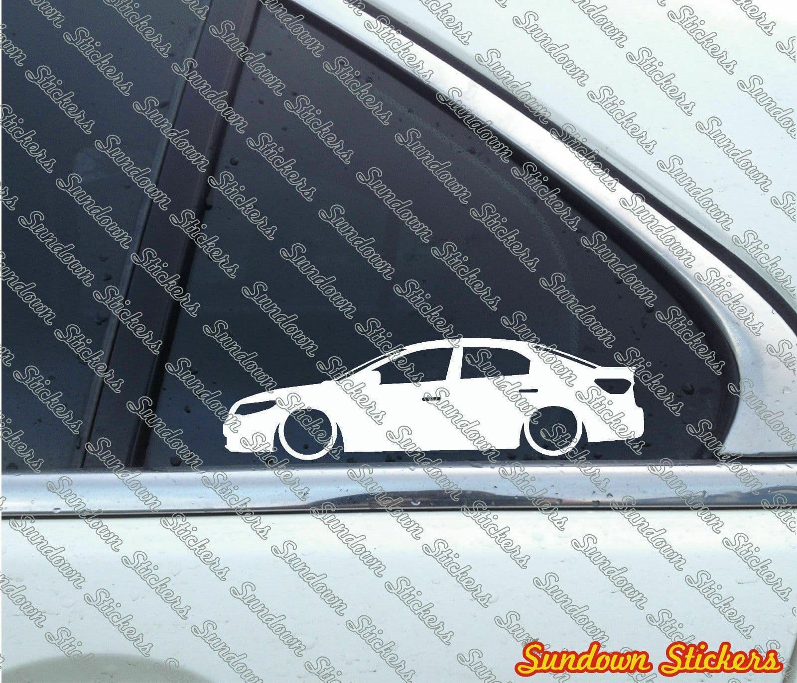 2X Lowered car outline stickers - for Kia Forte sedan 1st gen 2009 2012 ...