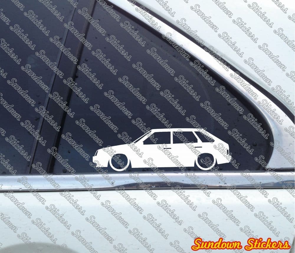 2X Lowered car outline stickers - For Lada Samara 5-door VAZ-2109 stanced