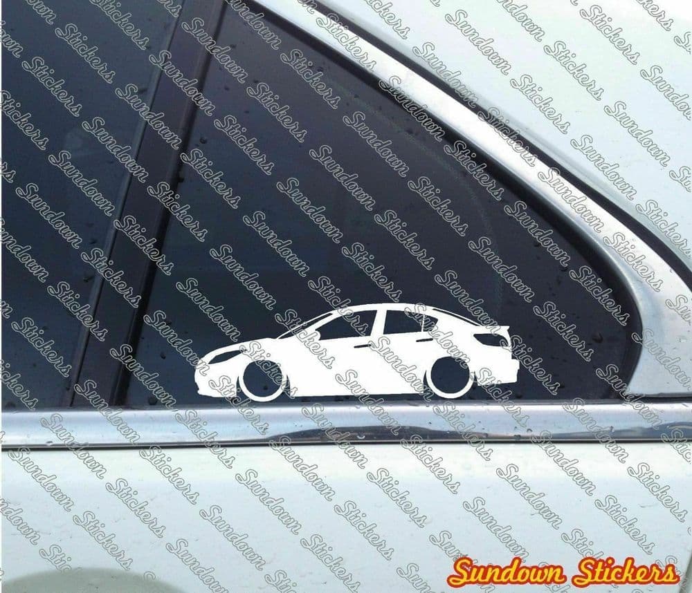 2x Lowered car outline stickers - for Mazda 3 sedan BL 2010-2013 L34