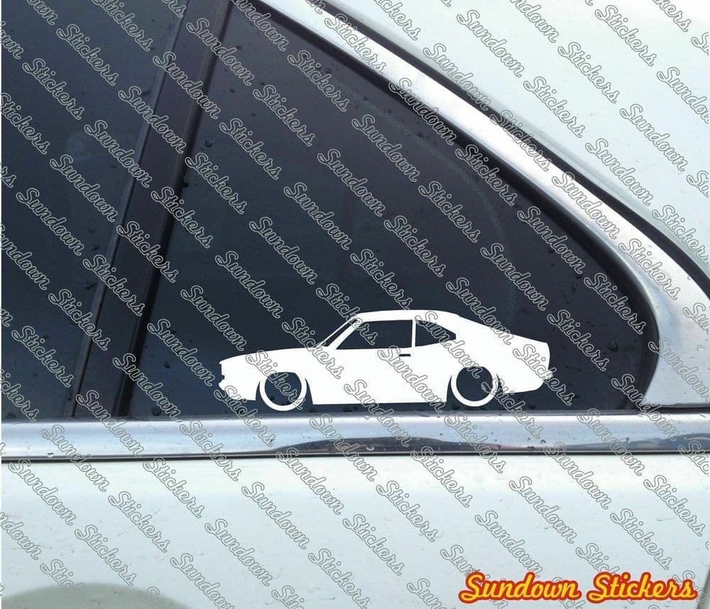 2x Lowered car outline stickers - for Mazda RX3 savanna 808 coupe ...