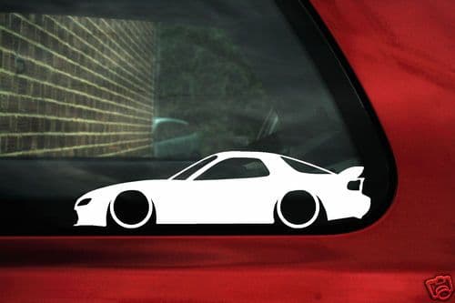 2x Lowered car outline stickers - for Mazda Rx7 FD Spirit R Type RZ JDM ...