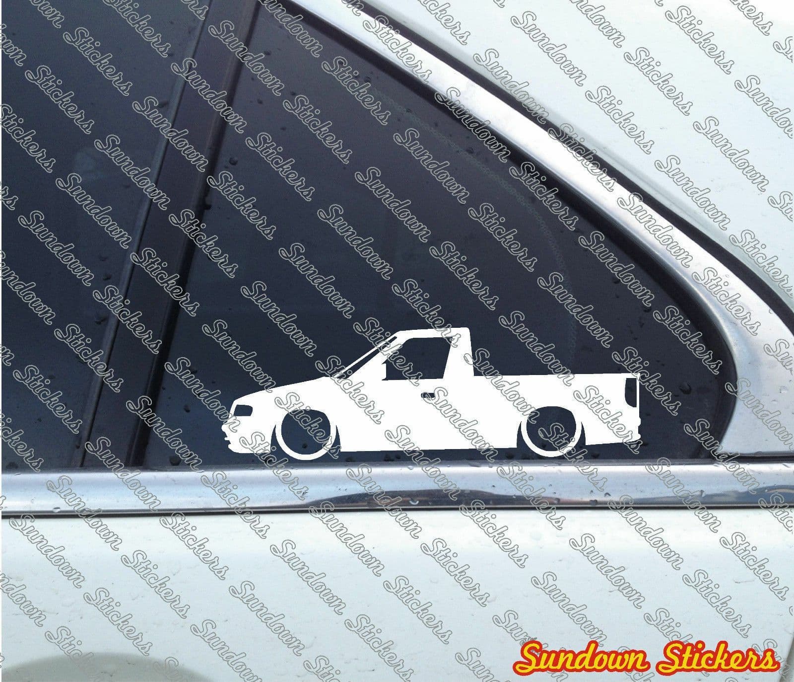 2X Lowered car outline stickers - For Skoda Felicia Pick-up caddy retro ...