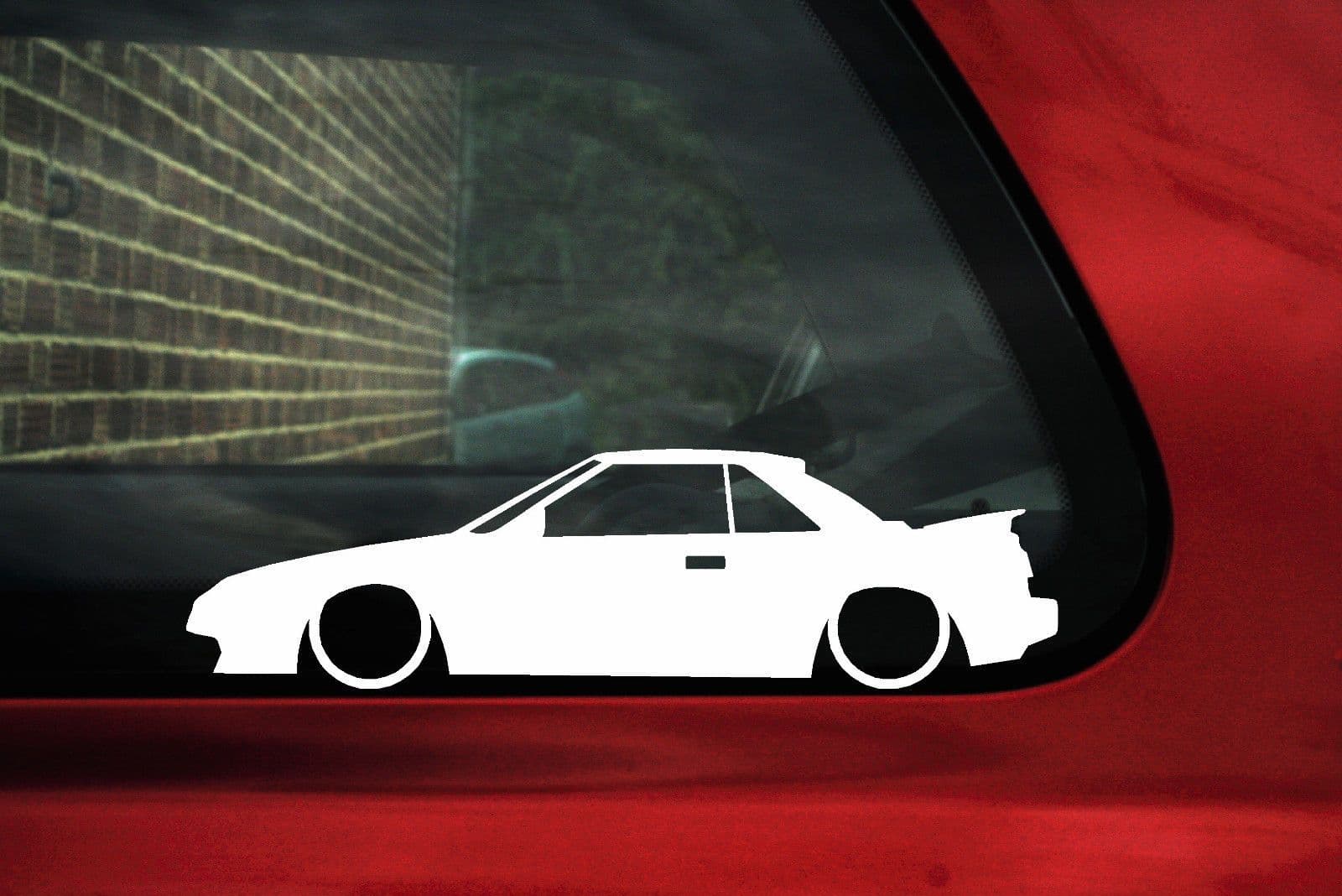 2x Lowered car outline stickers for Toyota Mr2 Aw11 w10 mk1 classic JDM ...