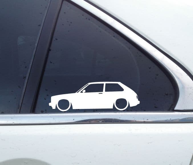 2x Lowered car outline stickers for Toyota starlet KP60 1st gen Classic