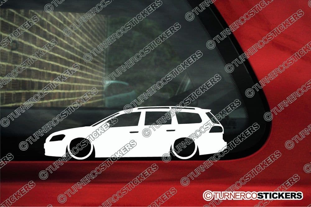 2X Lowered car outline stickers - for Volkswagen VW Passat B7 station ...