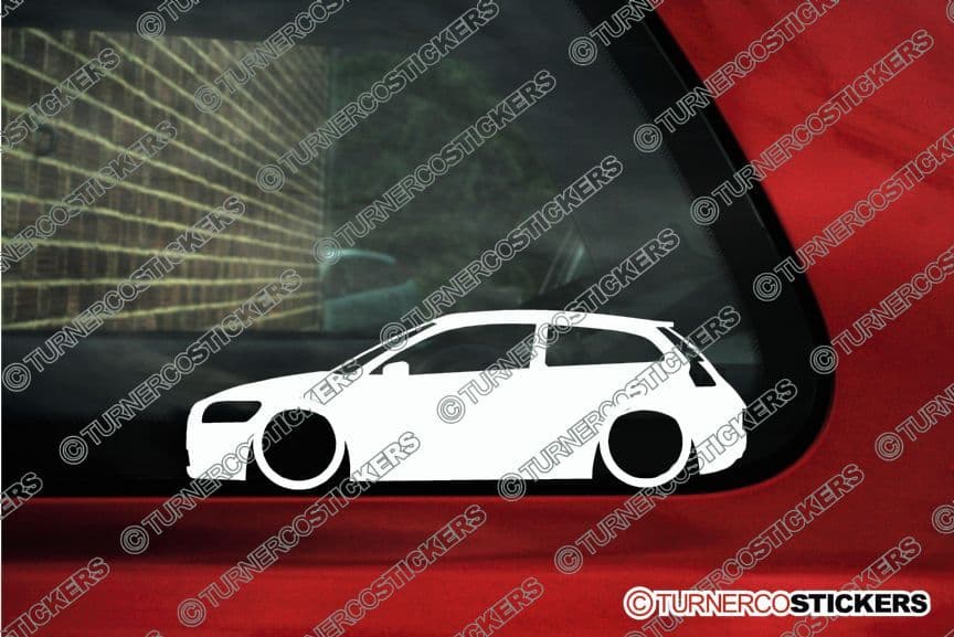 2X Lowered car outline stickers - for Volvo C30 2006-2010 L328