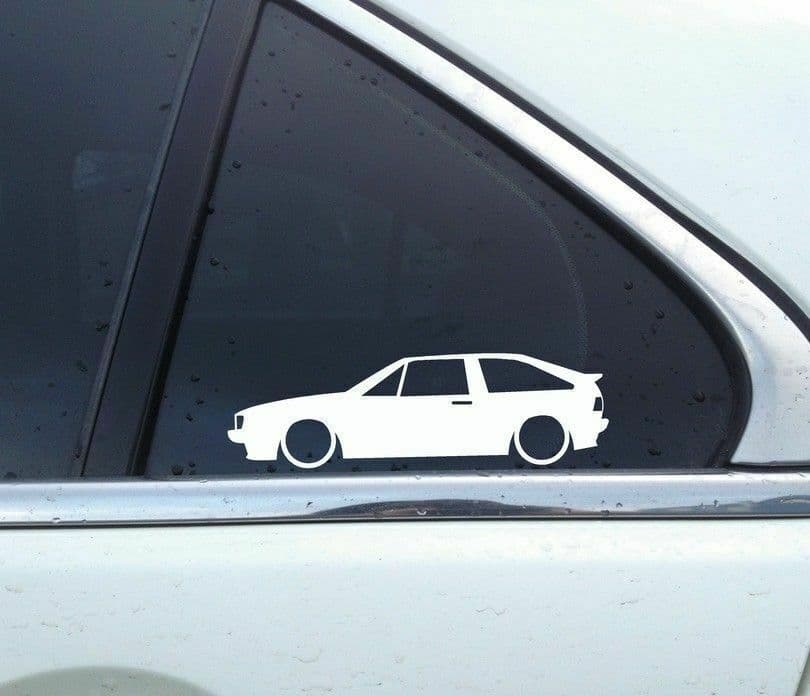 2x Lowered car outline stickers - for VW Scirocco Mk2 classic ...