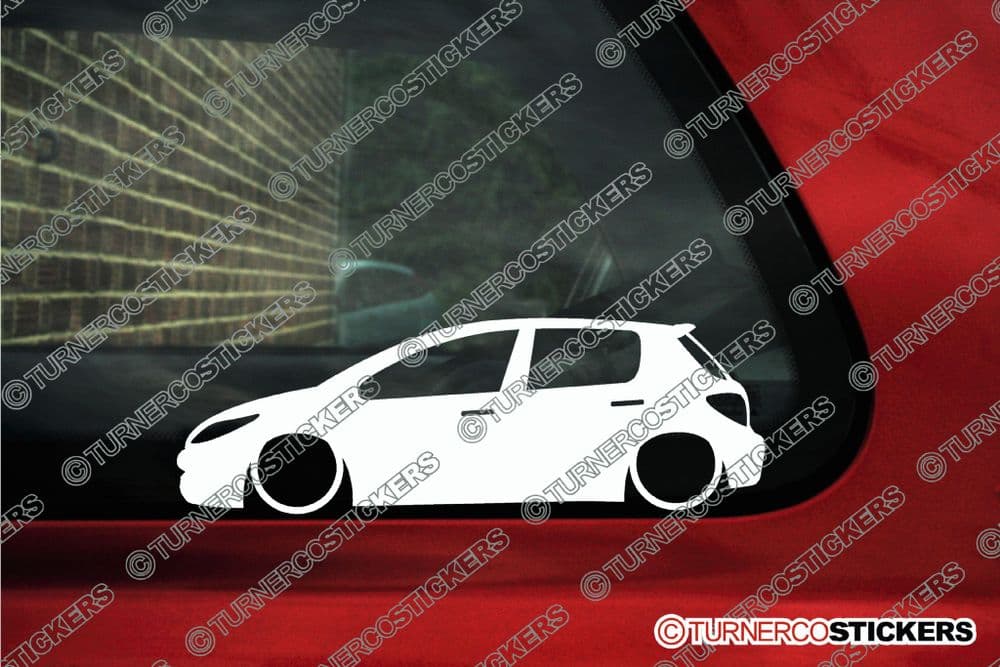 2x Lowered car outline stickers - Peugeot 307 5-door