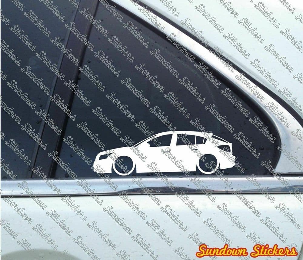 2X Lowered car silhouette stickers - for CHEVROLET CRUZE hatchback L1191