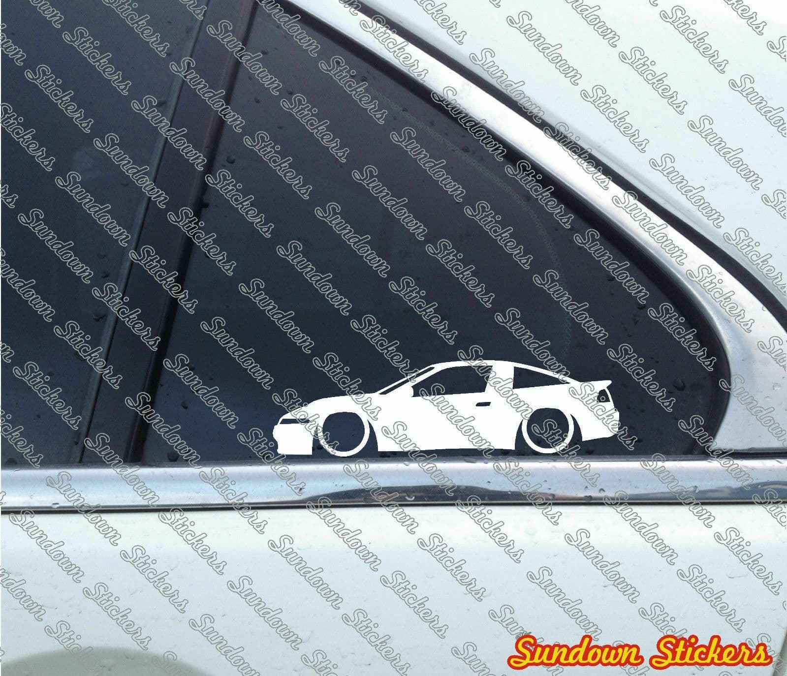 2X Lowered car silhouette stickers - for Eagle Talon 1g