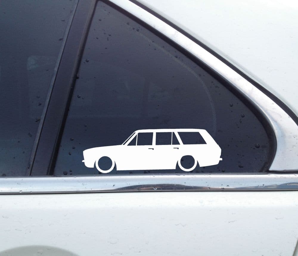 2x Lowered car silhouette stickers - for Ford Cortina MK2 estate wagon ...