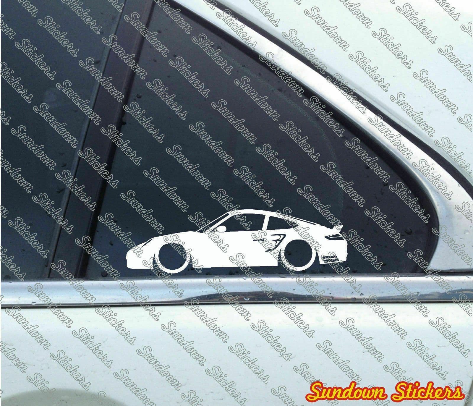 2X Lowered car silhouette stickers - for Porsche 911 Turbo 997 sports ...