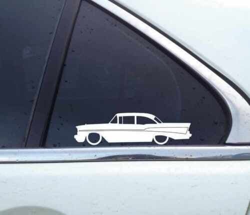 2X Lowered car stickers - for 1957 Chevrolet 210 2-door classic 50s car ...