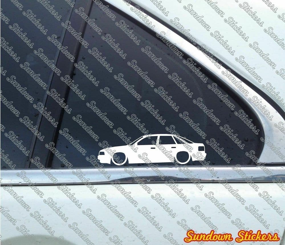 2x Lowered car stickers - for Audi 80 Sedan 4-Door B3 VAG retro L752