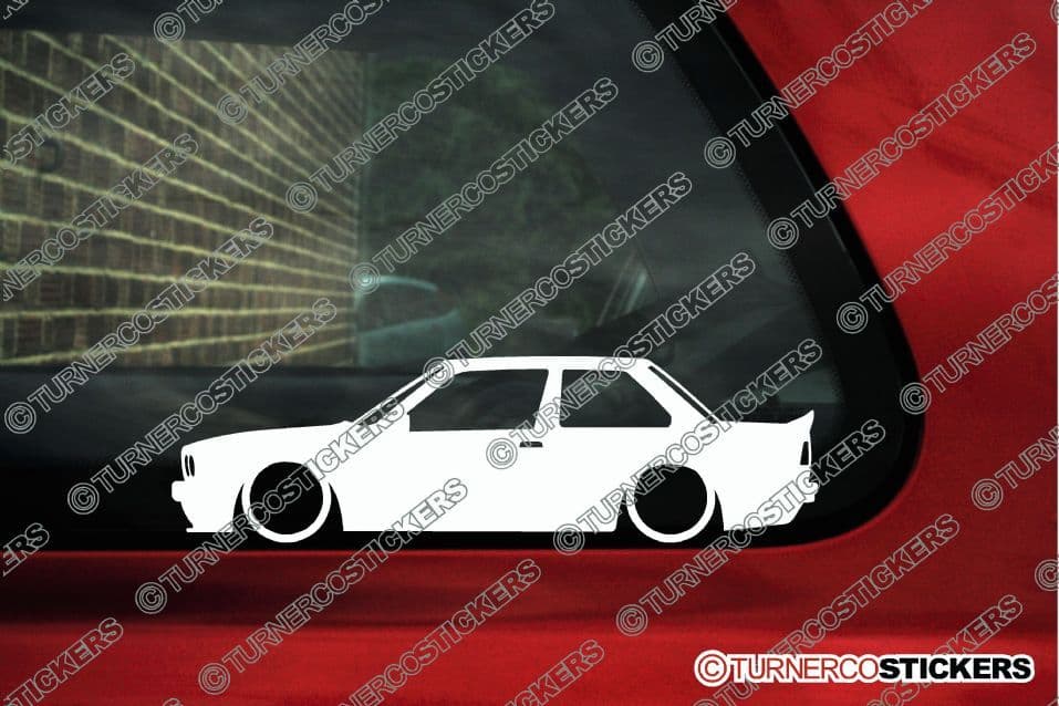 2X Lowered car stickers for BMW E30 325i M-Technic coupe classic L224