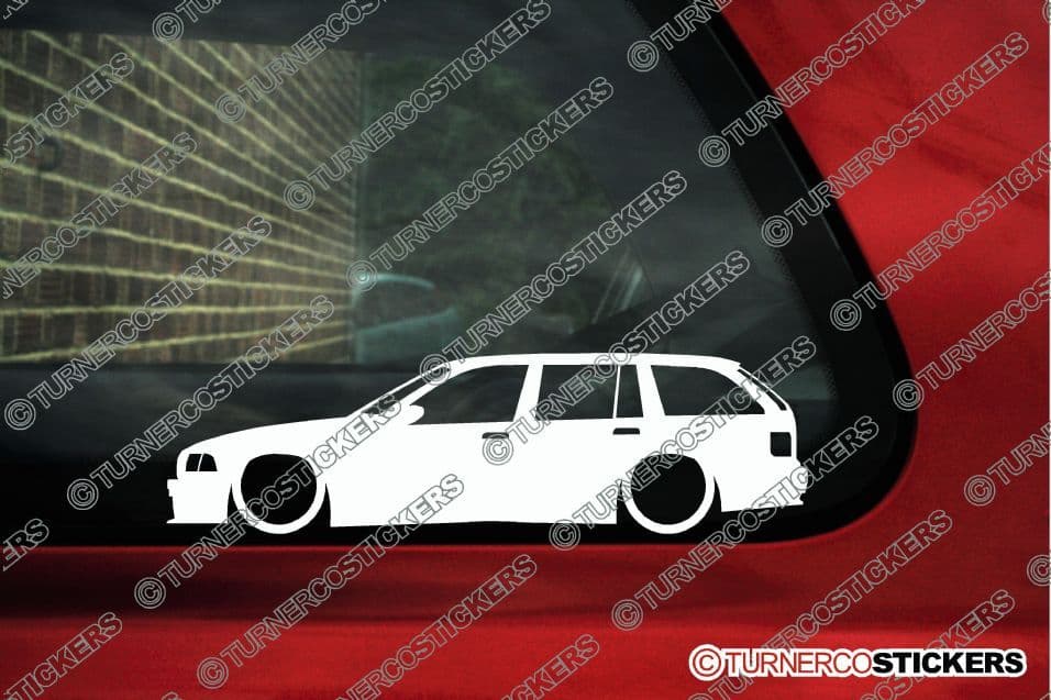 2X Lowered car stickers - for Bmw E36 3-series Touring wagon 328i L220
