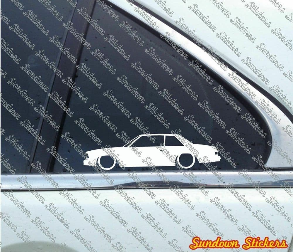 2X Lowered car stickers - for Chevrolet Malibu coupe G-Body 4th gen classic