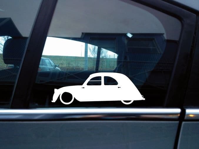 2X Lowered car stickers - for Citroen 2cv classic retro car L371