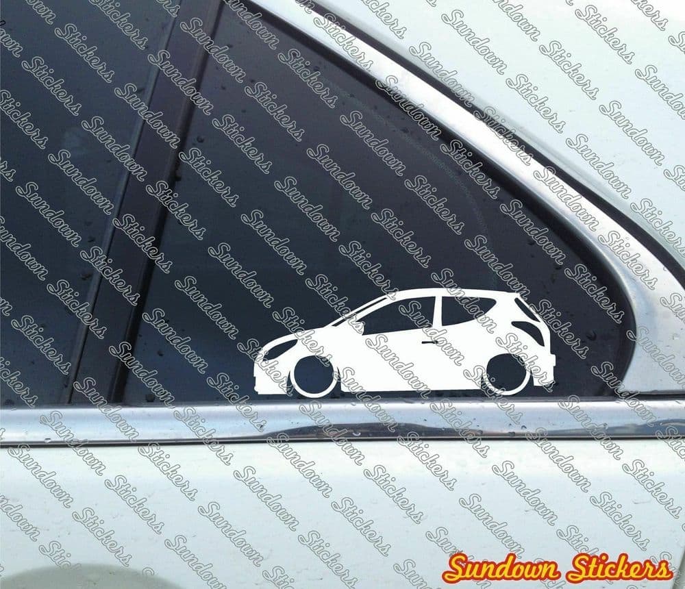 2x Lowered car stickers - for Hyundai i20 3-Door 2008-2011 1st gen L1387