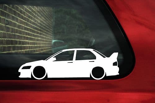 2X Lowered car stickers - for Mitsubishi Lancer Evo 7 8 9 evolution GSR ...