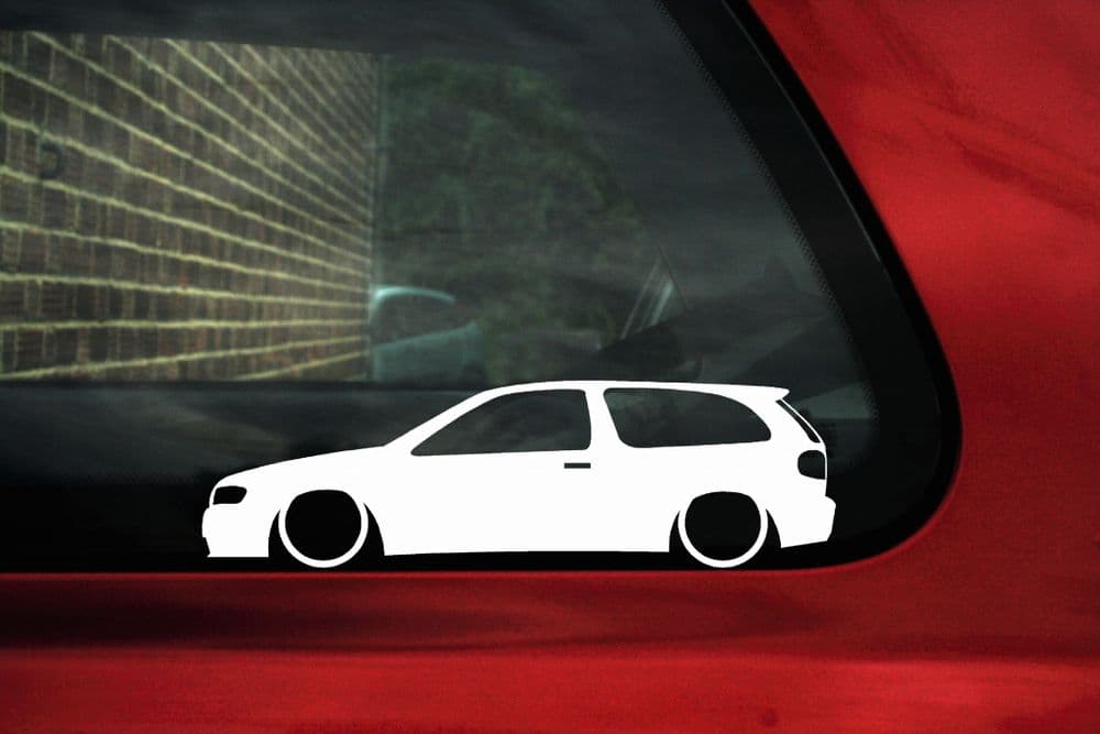 2X Lowered car stickers for Nissan Almera N15 3-door SR / GTi tuning