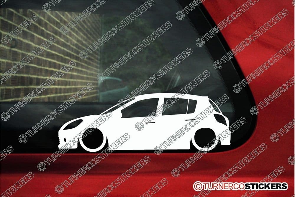 2x Lowered car stickers for Renault Clio Mk3 5-door 2005-2009 L1575