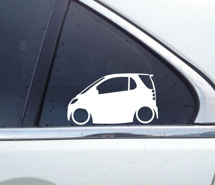 2X Lowered car stickers - For Smart Fortwo 1 W450 1998-2007 L1342