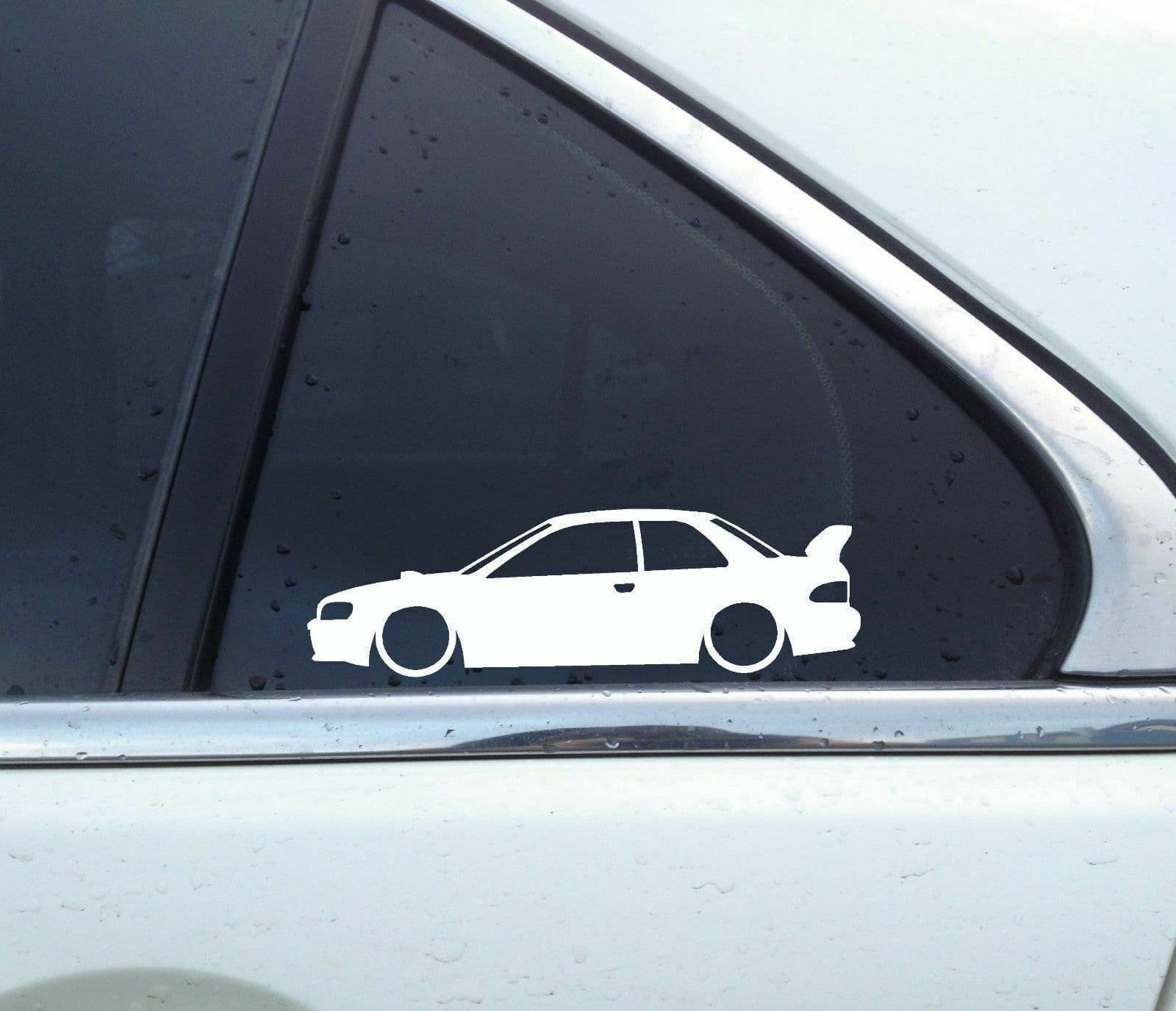 2x Lowered car stickers - for Subaru Impreza WRX 2-DOOR GC8 coupe w ...
