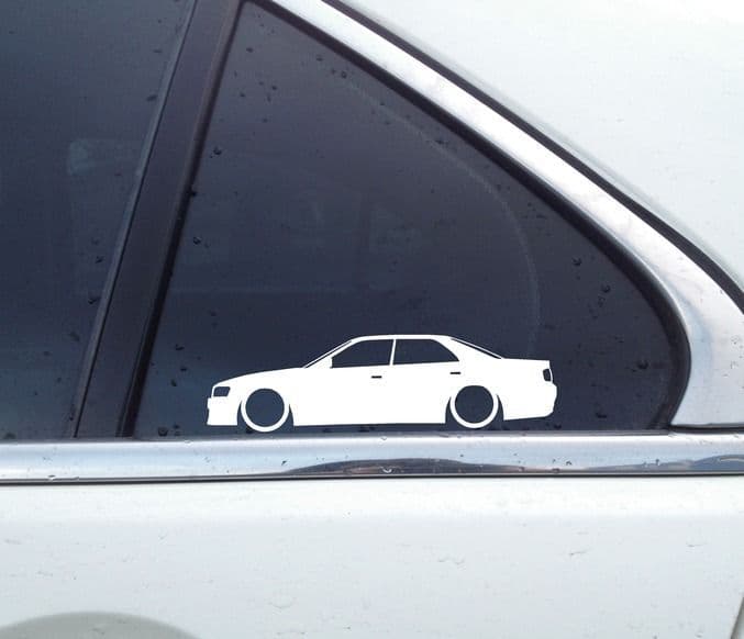 2x Lowered car stickers for Toyota Chaser 6th gen X100 1996-2001