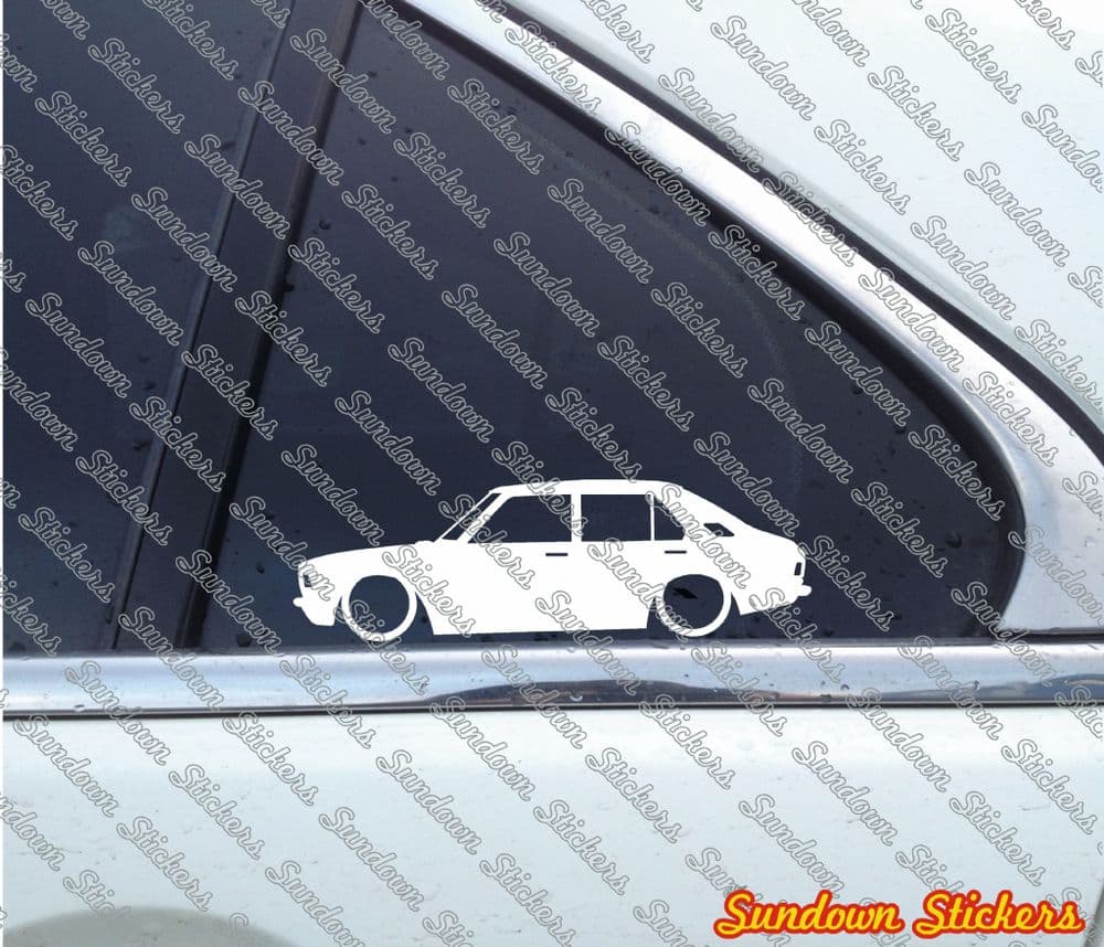 2x Lowered car stickers for Toyota Corolla 4-door sedan TE20 KE20 classic