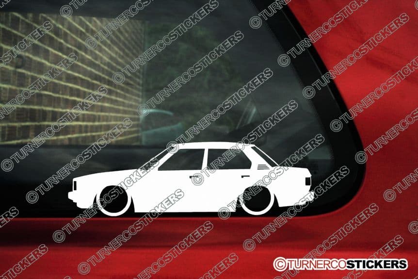 2x Lowered car stickers -for Toyota Corolla e70 sedan AE72 KE70 classic ...
