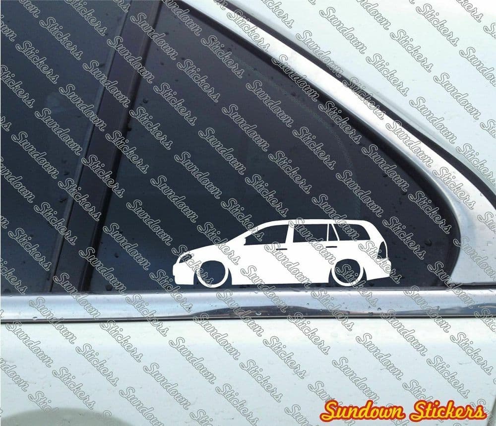2X Lowered car stickers - for Toyota Corolla Wagon kombi estate e120 ...
