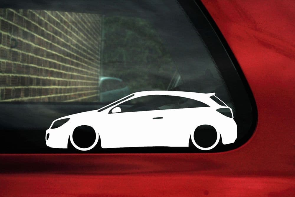 2x Lowered car stickers - for Vauxhall Astra VXR mk5 H 3-DOOR L390
