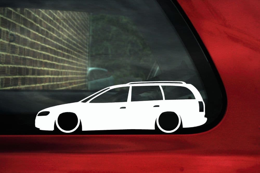 2x Lowered car stickers - for Vauxhall / Opel Omega B kombi wagon ...