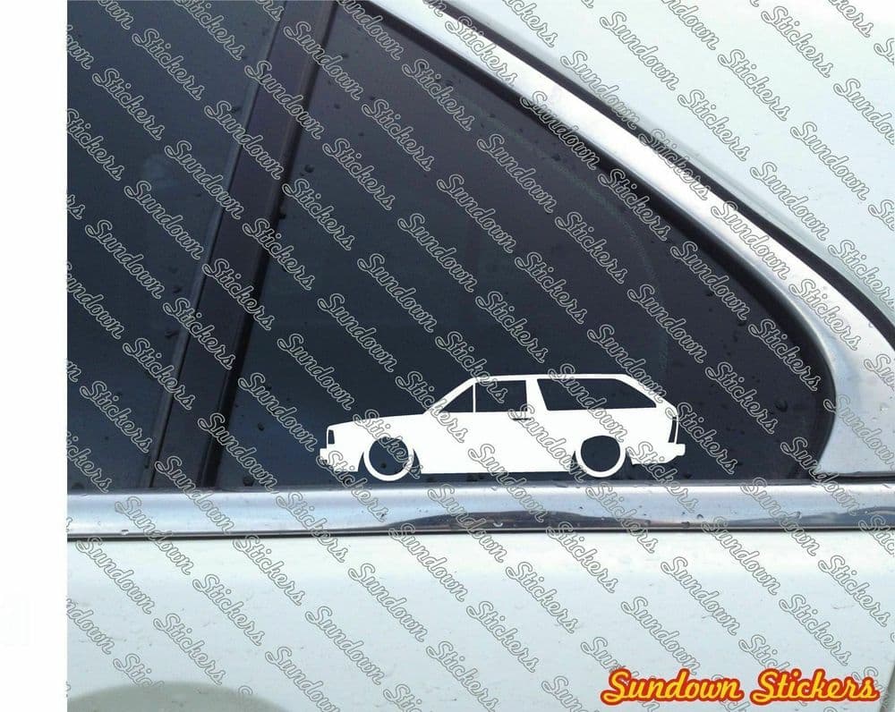 2X Lowered car stickers -for VW Fox / gol 2-Door wagon 1987-1991 ...