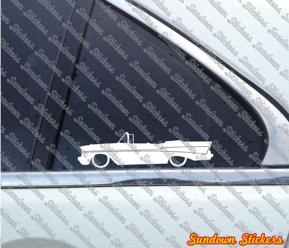 2X Lowered classic car stickers for 57 Chevrolet Bel Air Convertible ...