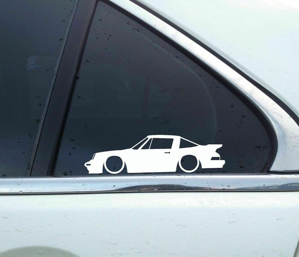 2X Lowered classic car stickers - for Porsche 911 SC Targa w/ whale ...