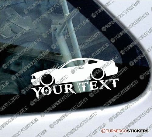 2x Lowered Ford Mustang GT 2005-2009 CUSTOM TEXT silhouette stickers