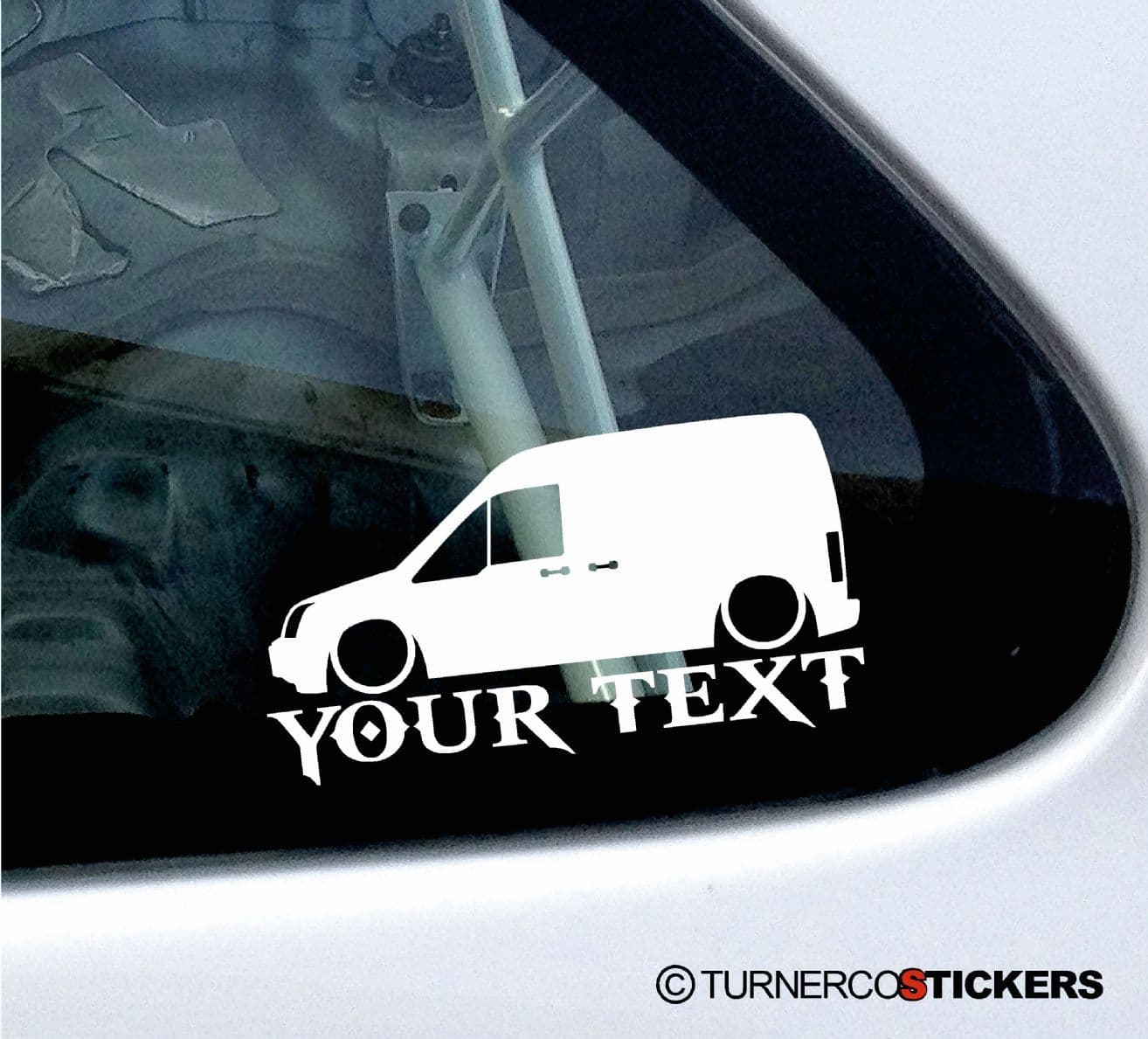2x Lowered Ford Transit Connect van 2002-2013 CUSTOM TEXT silhouette ...